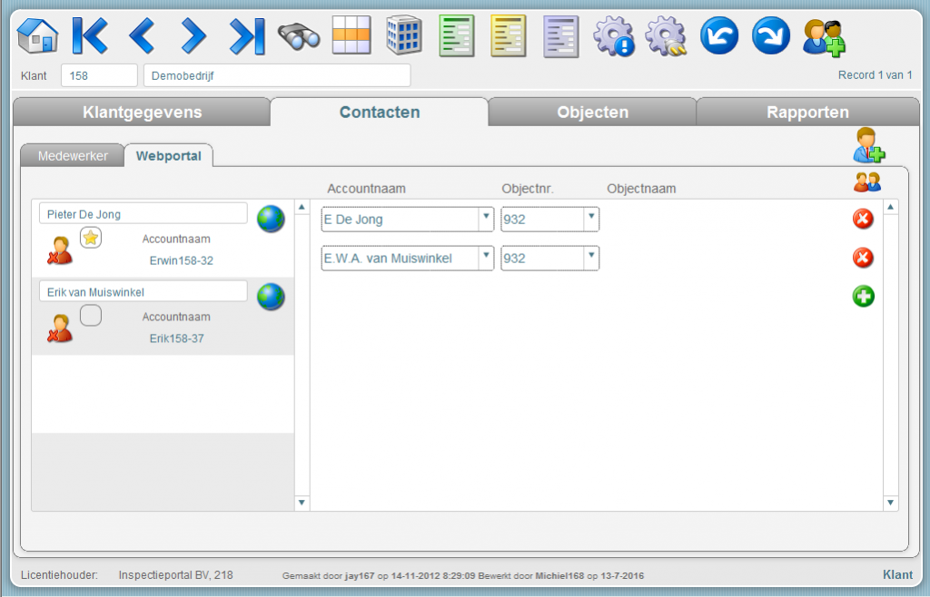 Klanten | Handleiding Inspectora